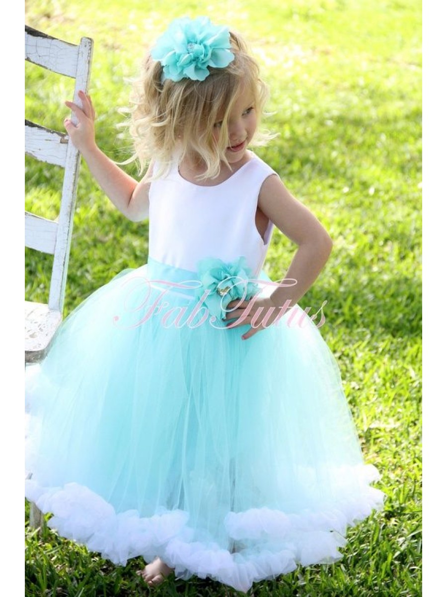 Tiffany Blue Flower Girl Dresses